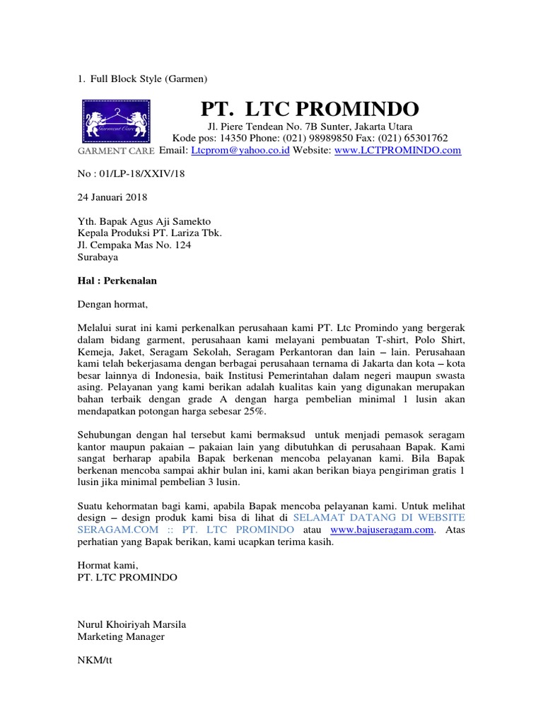 Format Penulisan Surat | PDF