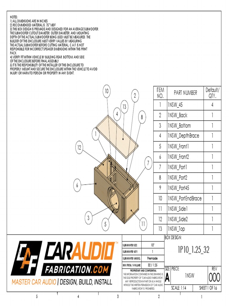12-Inch Subwoofer Box Design Guide | PDF | Loudspeaker | Sound Production