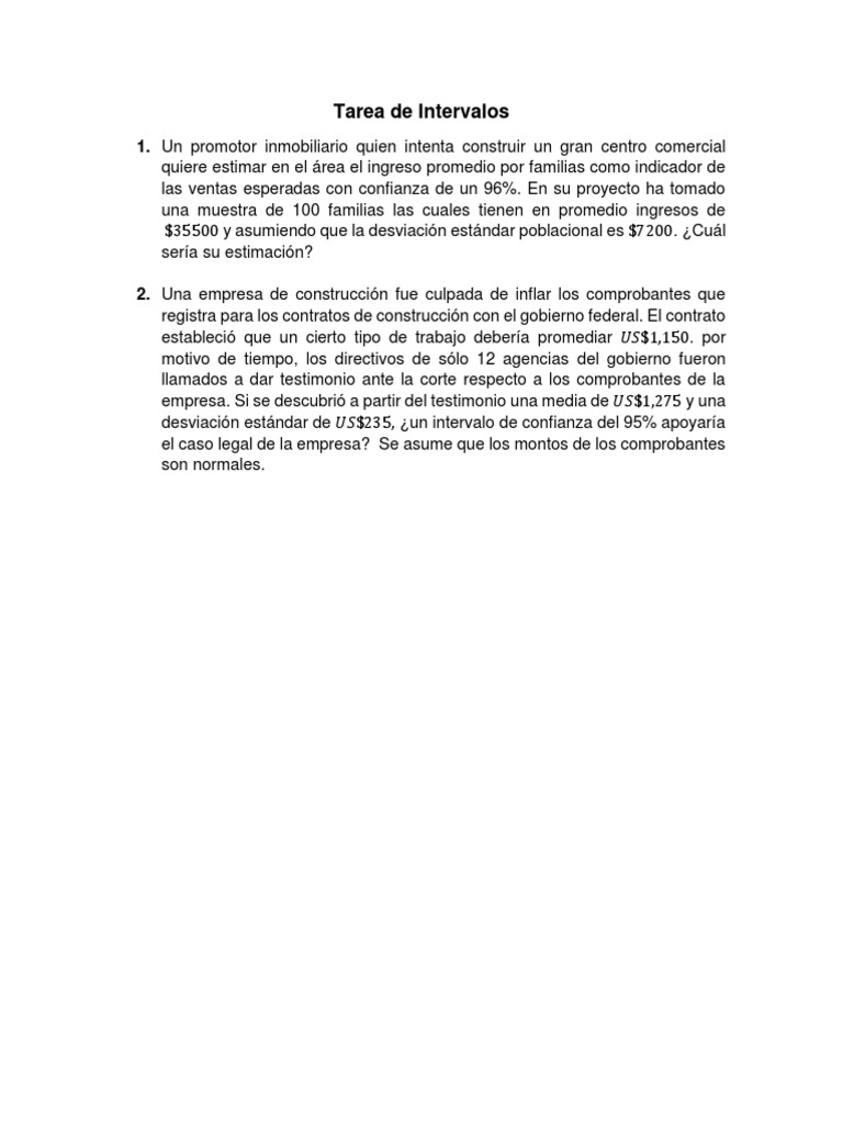 Tarea de Intervalos | PDF