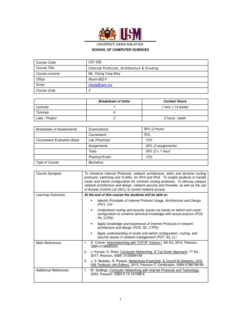 School of Computer Sciences: Chong@usm - My | PDF | Routing | Internet ...