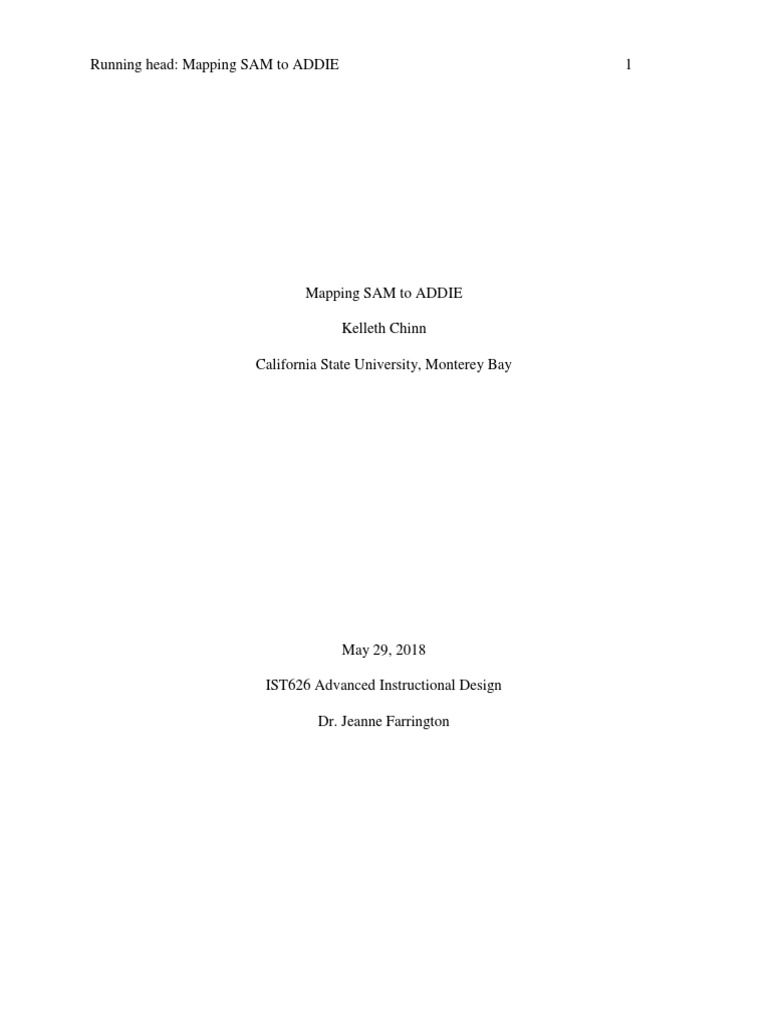 Mapping Sam To Addie - Chinn | PDF | Instructional Design | Learning