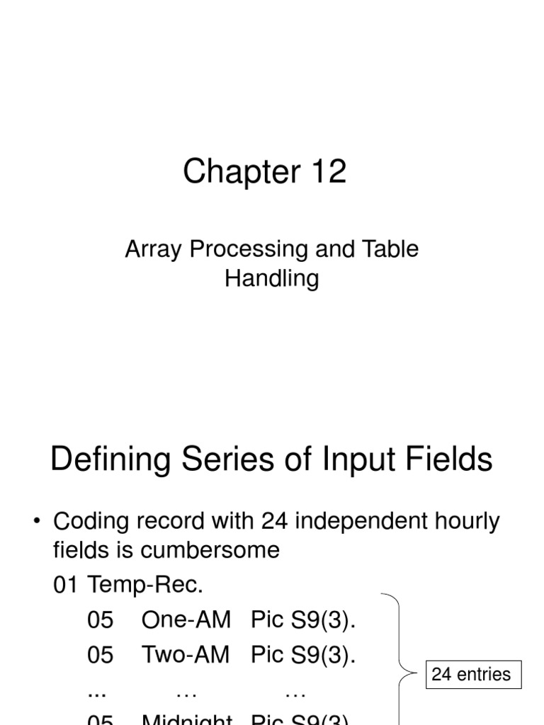 Array Processing And Table Handling Pdf Array Data Structure