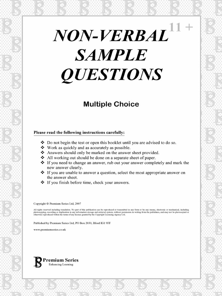 non verbal | Test (Assessment) | Cognition | Free 30-day Trial | Scribd