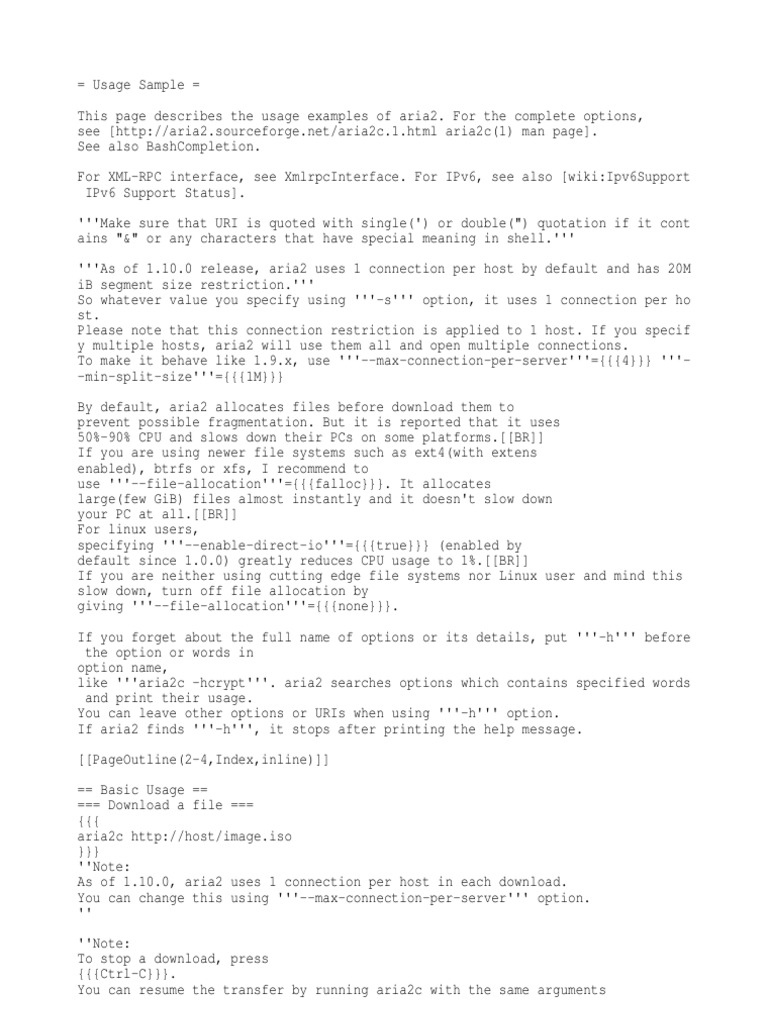 Aria 2 Commands | Download Free PDF | Hypertext Transfer Protocol ...