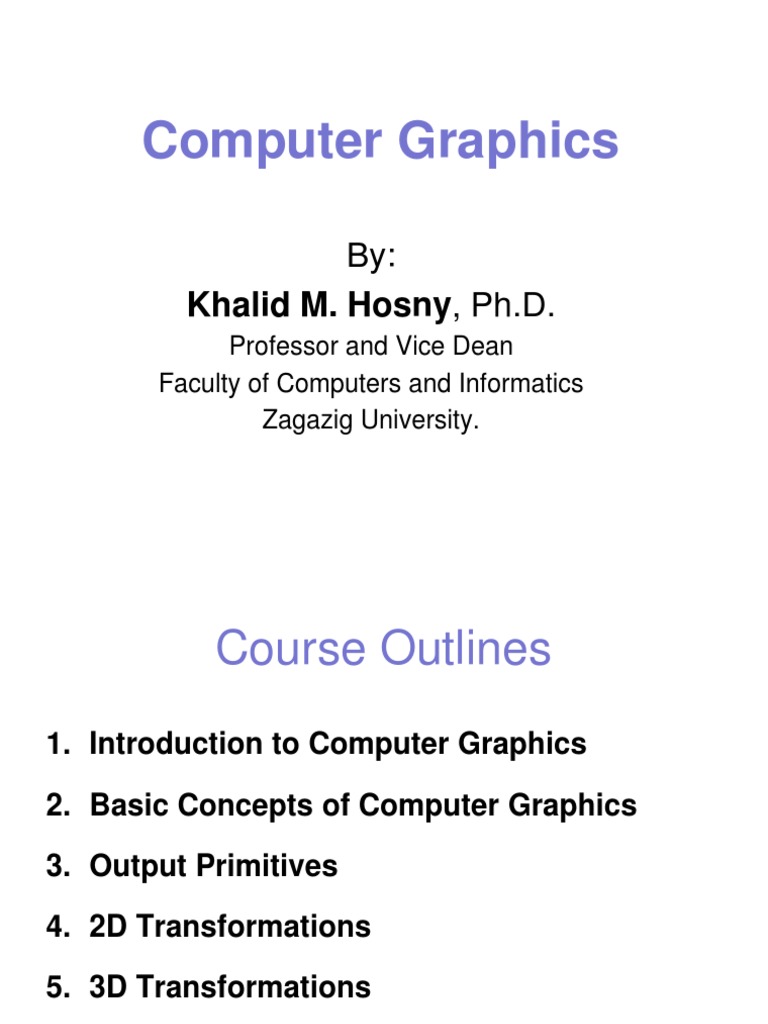 An Introduction to Computer Graphics: Concepts, Applications, and ...