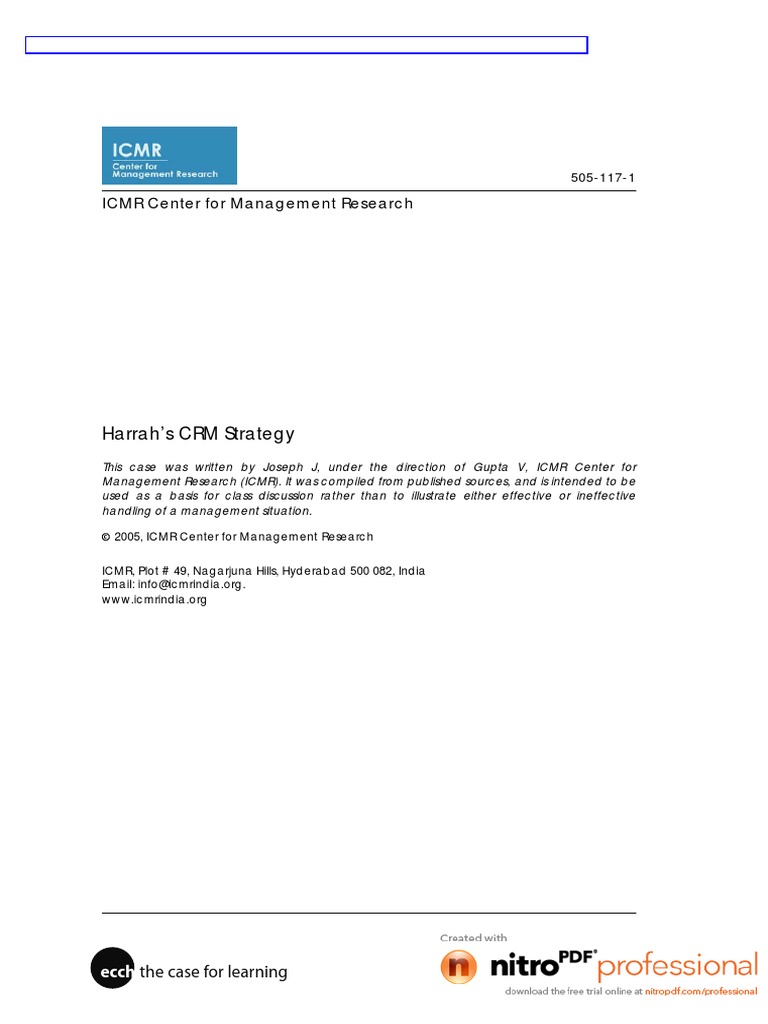 CRM Case | PDF | Customer Relationship Management | Gaming And Lottery