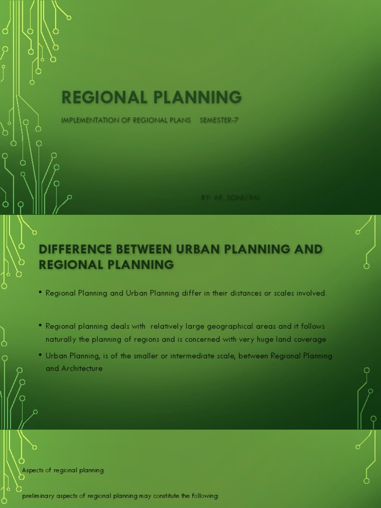 Regional Planning: Implementation of Regional Plans Semester-7 | PDF ...