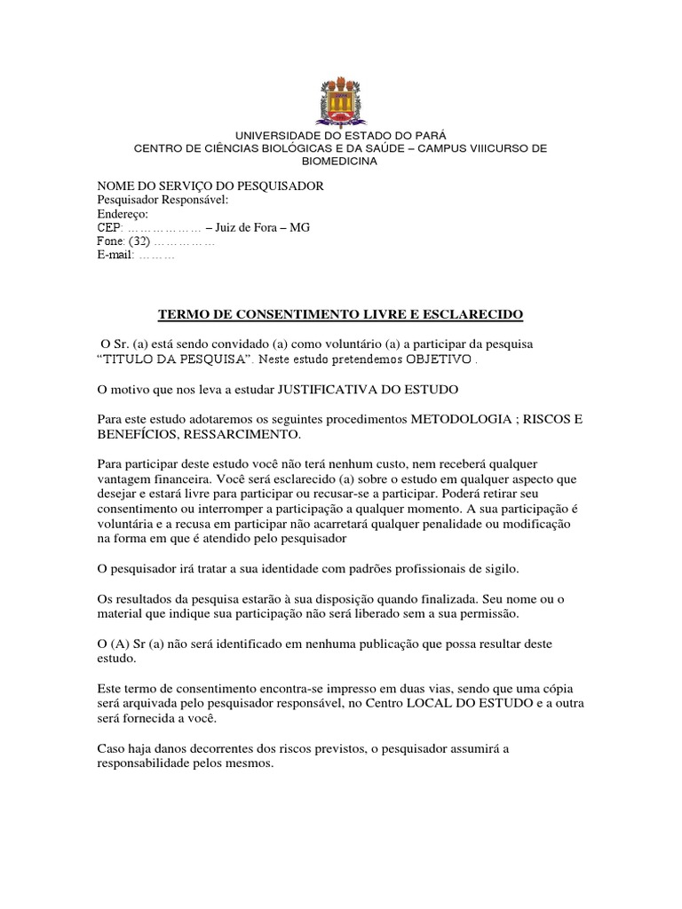 Modelo de TCLE | PDF