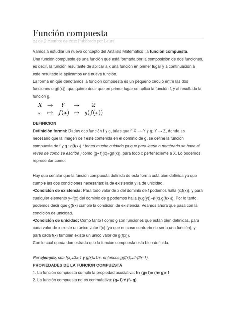 Función Compuesta | PDF | Función (Matemáticas) | Fracción (Matemáticas)