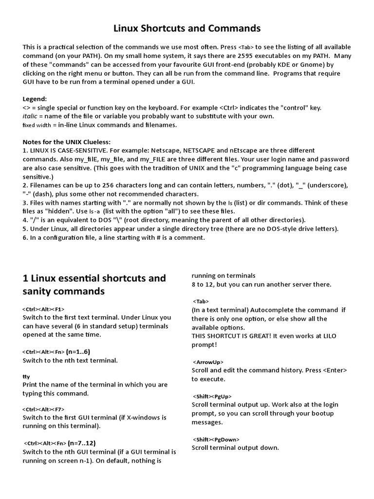 Linux Shortcuts and Commands | PDF | File Transfer Protocol | Superuser