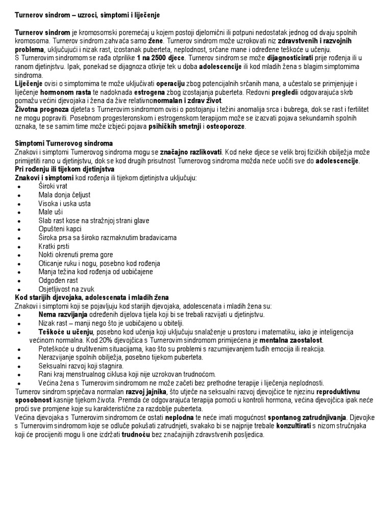 Turnerov Sindrom | PDF