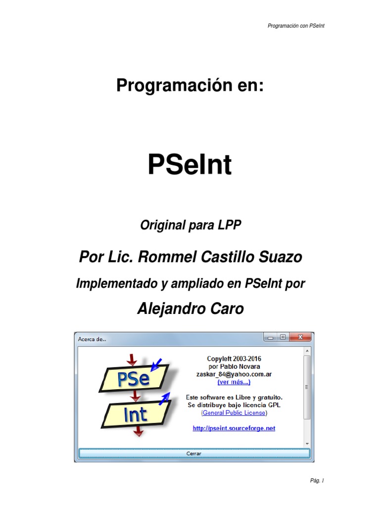 Manual PSeInt | PDF | Lenguaje de programación | Programa de computadora