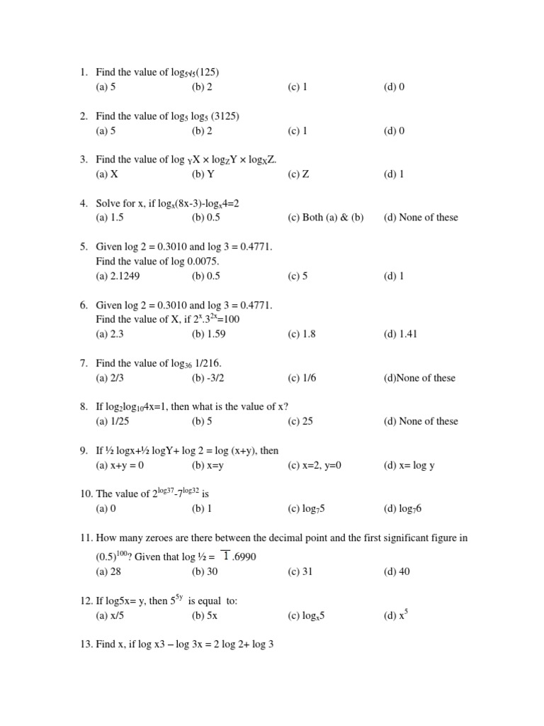 Logarithm | PDF | Logarithm | Teaching Mathematics