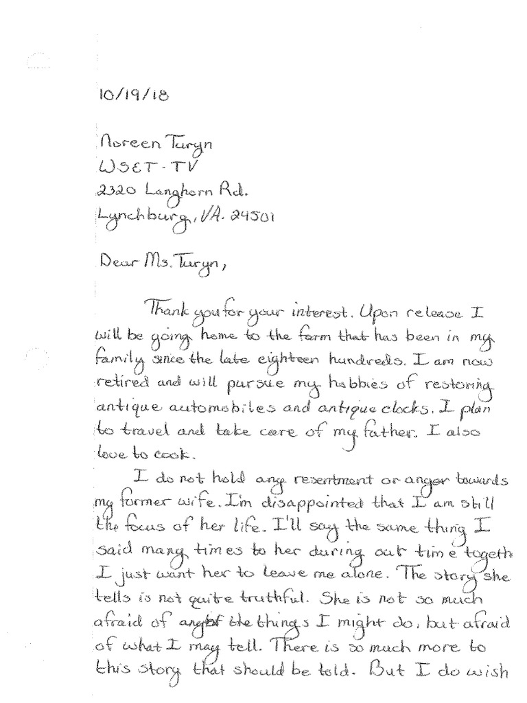 Tony Story's Letter From Prison | PDF