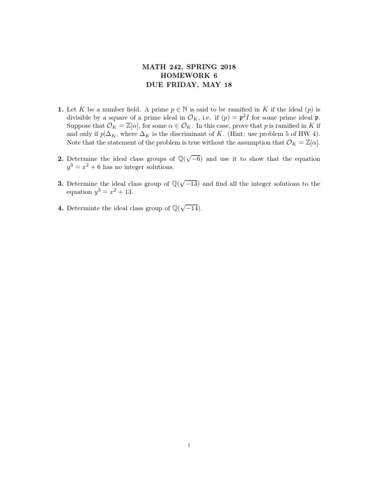 242 Homework 6 | PDF 242 Homework 6 | PDF