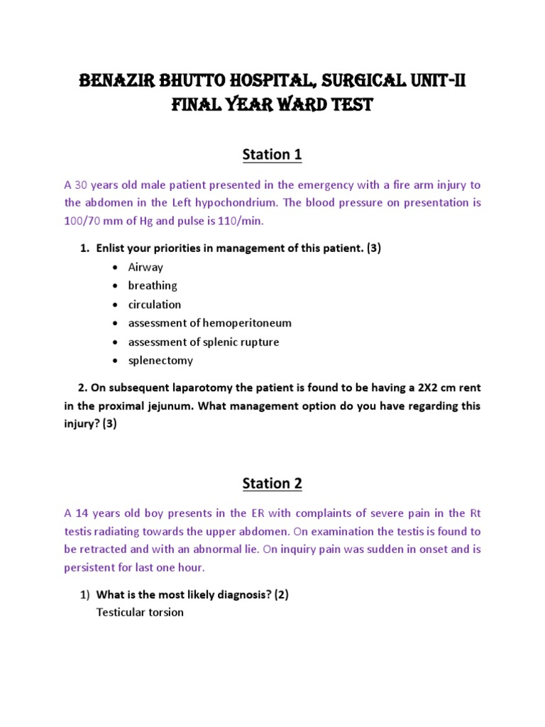 Surgery Ospe | PDF | Medical Specialties | Clinical Medicine