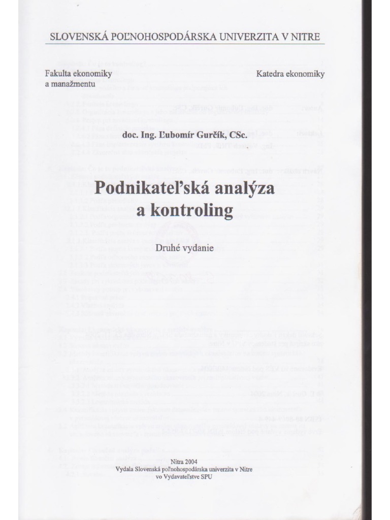 Podnikatelska Analýza-Gurcik | PDF