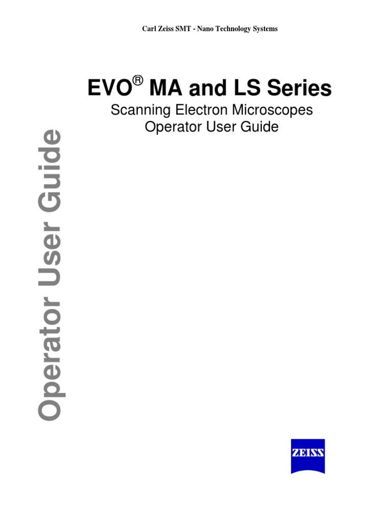 EVO Series UserGuide | PDF | Scanning Electron Microscope | Icon ...