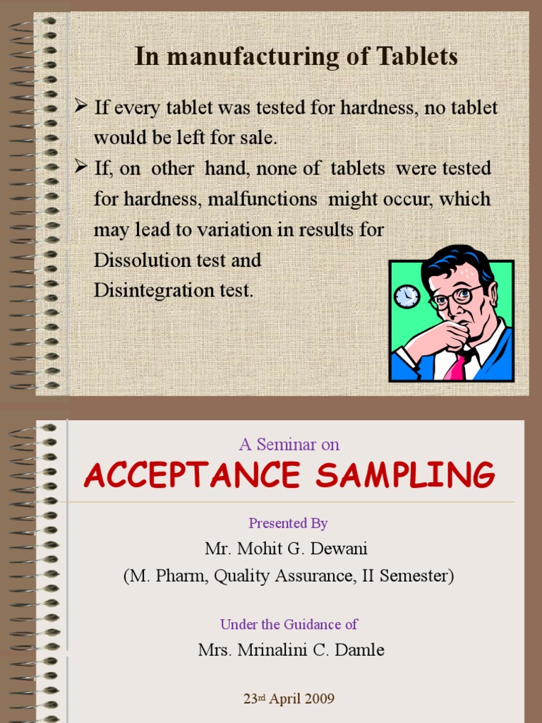 In Manufacturing of Tablets | PDF | Sampling (Statistics) | Scientific ...