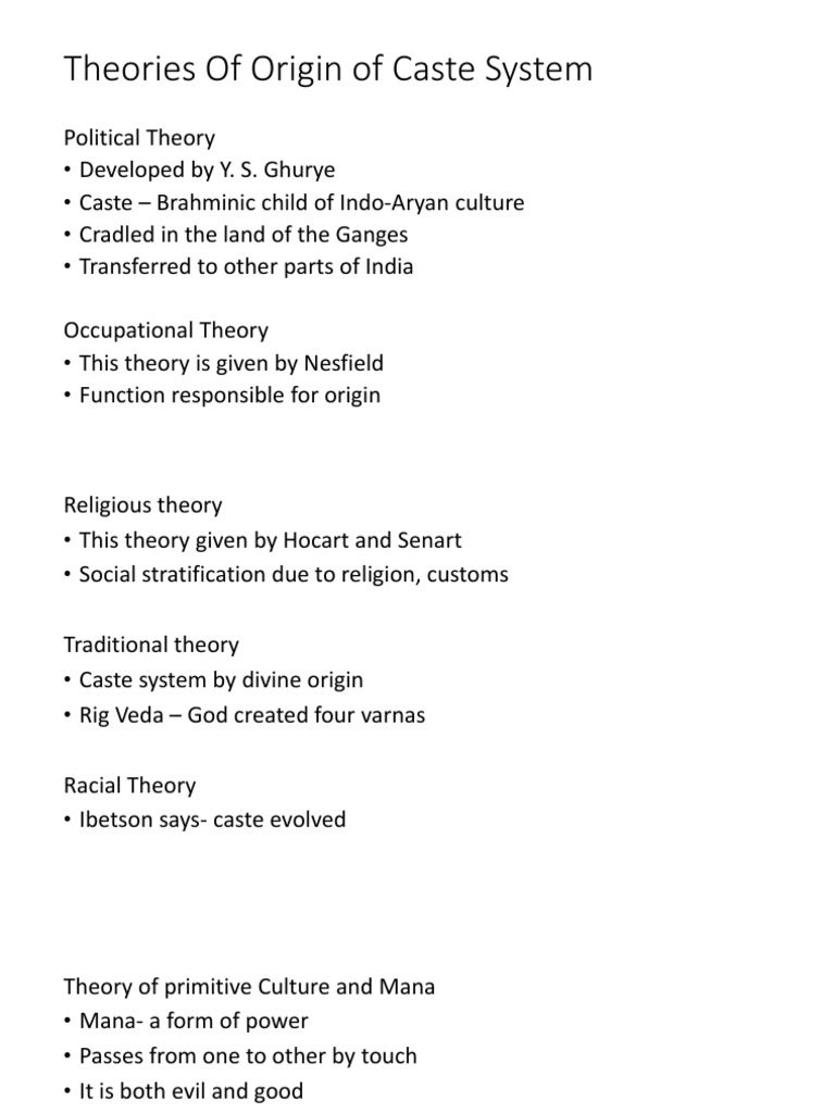 Origin of Caste System | PDF