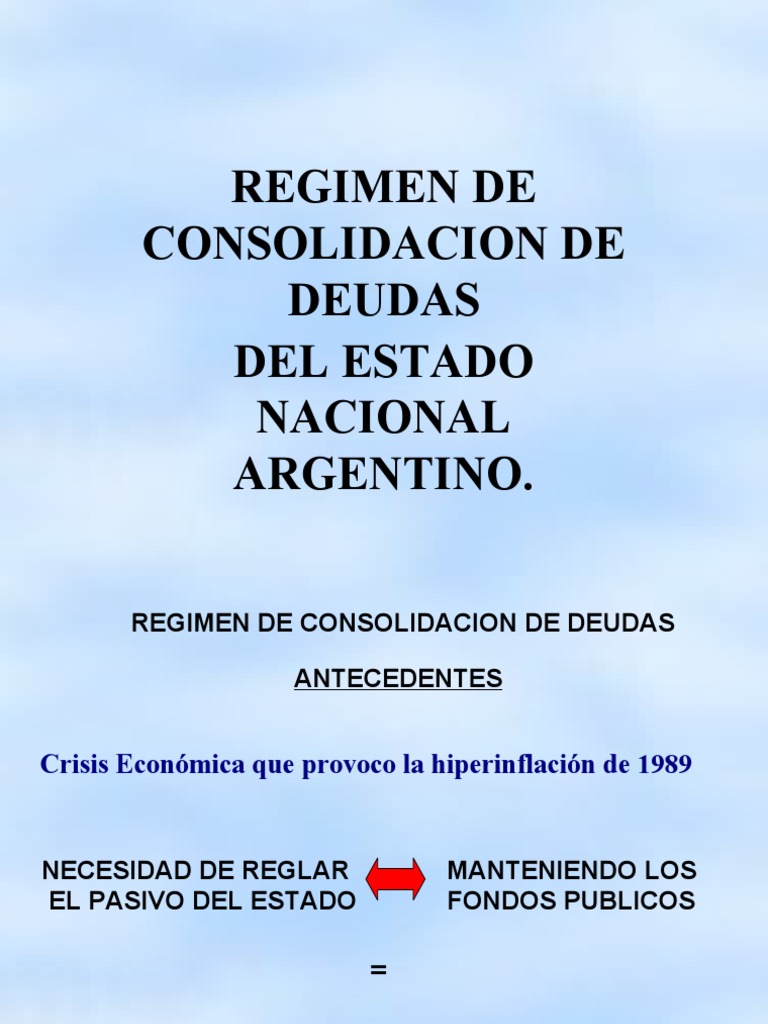Regimen de Consolidacion de Deudas | PDF | Business | Deuda