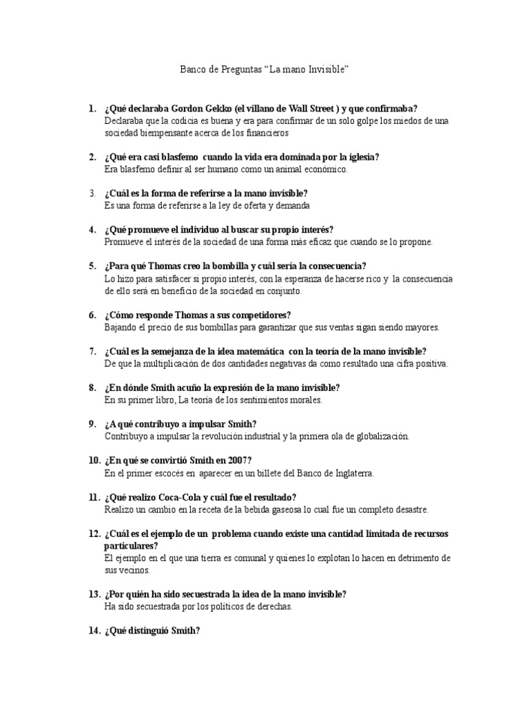 La Mano Invisible | PDF