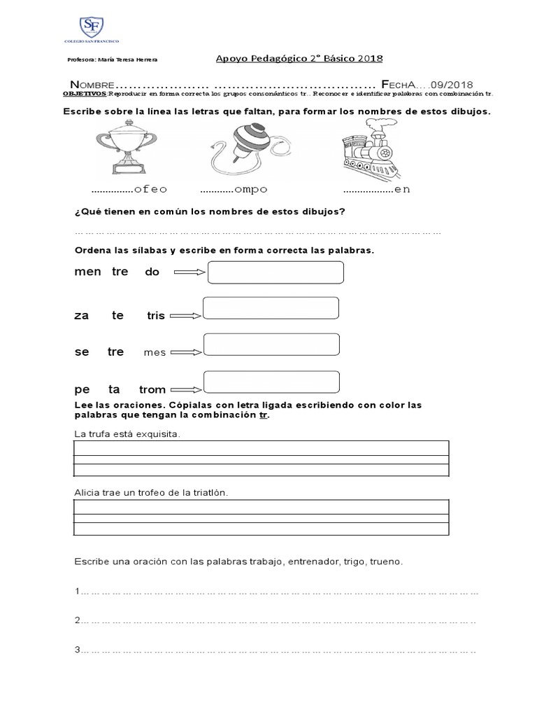 Actividades sobre Grupos Consonánticos | PDF | Ocio