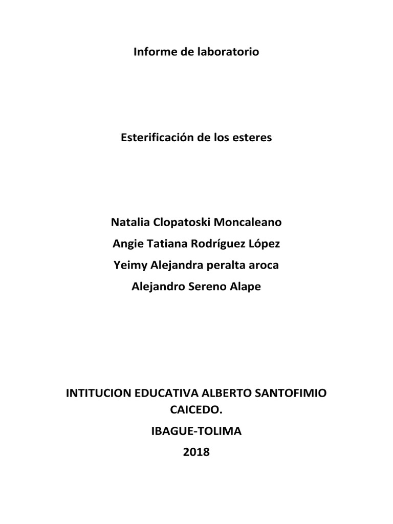 Esterificacion De Los Esteres Pdf Compuestos Orgánicos Compuestos