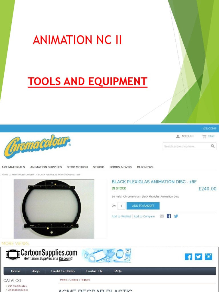 Animation NC Ii: Tools and Equipment | PDF