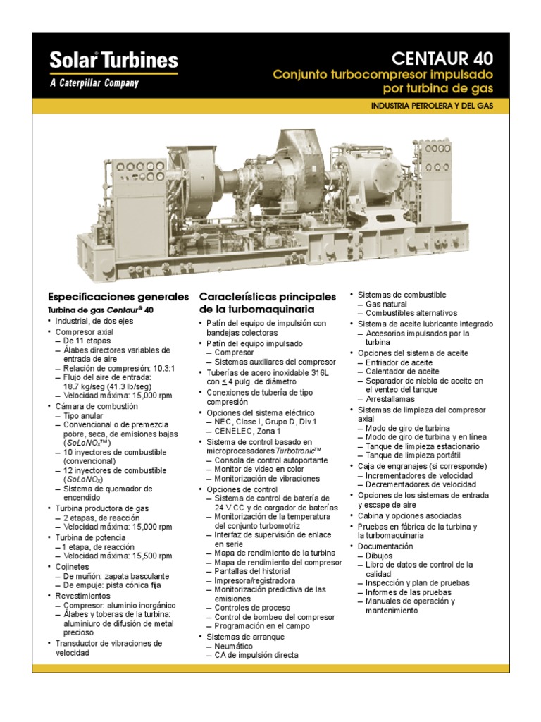 Centauro 40 | PDF | Turbocompresor | Tecnología energética