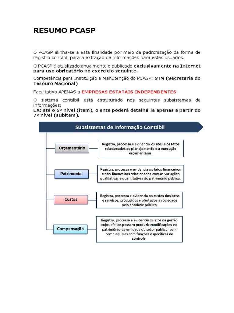 Resumo Pcasp | PDF | Receita | Contabilidade