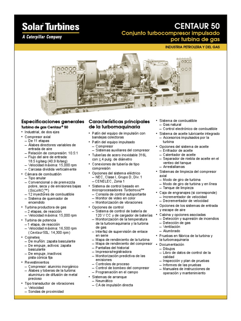 Centauro 50 | PDF | Turbocompresor | Turbomaquinaria