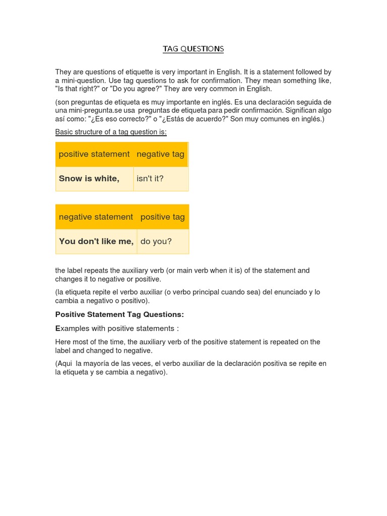 Tag Questions | PDF | Coca | Coca Cola