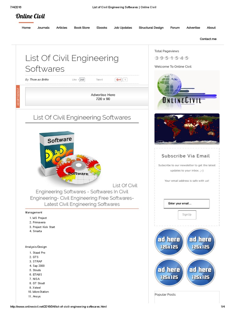 List of Civil Engineering Softwares - Online Civil | PDF | Intellectual ...