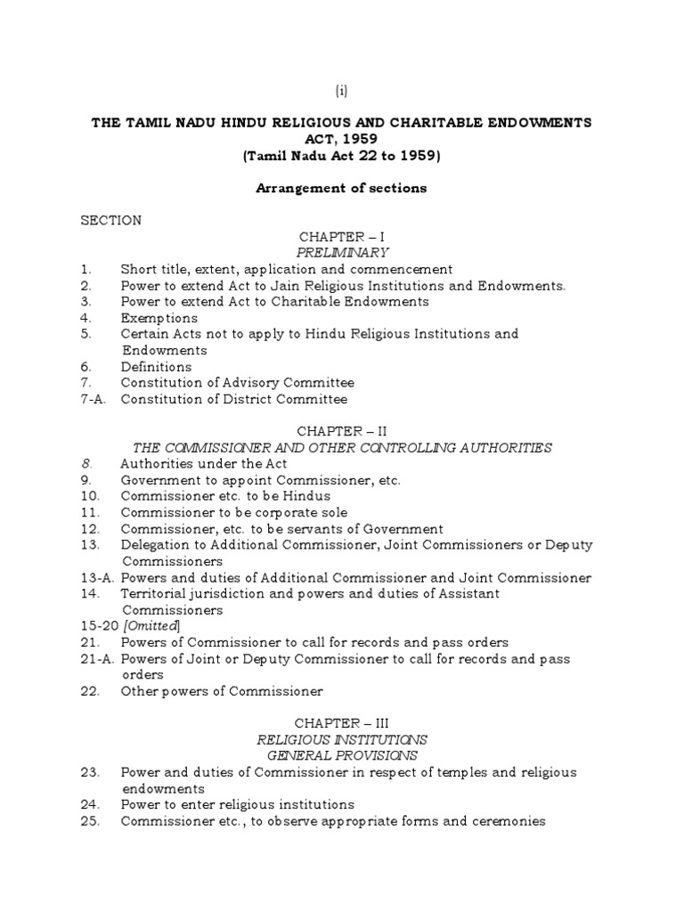 HRCE ACT 1959 Updated | PDF | Trustee | Charitable Organization