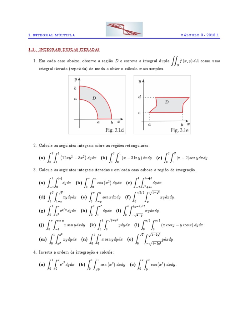 Integrais múltiplas iteradas e mudança de variáveis | PDF | Centro de ...