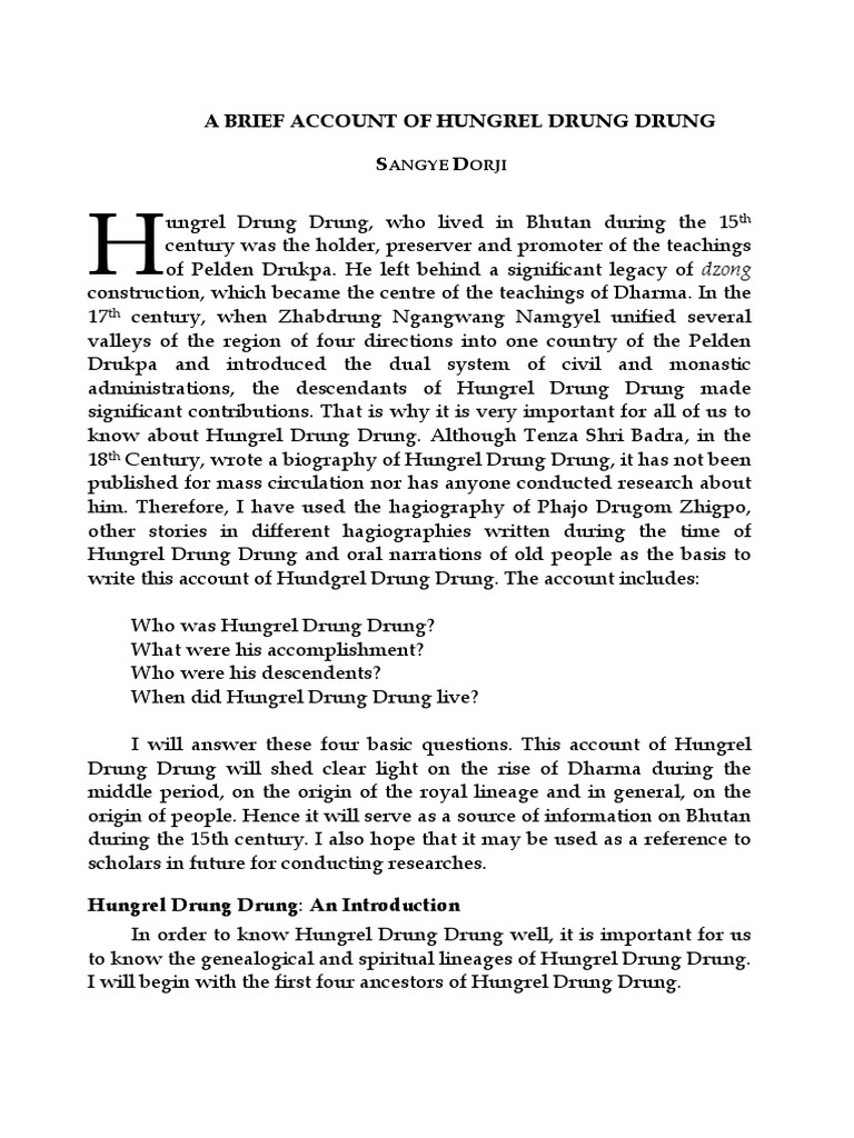 Legacy of Hungrel Drung Drung | PDF | Tibet | Schools Of Buddhism