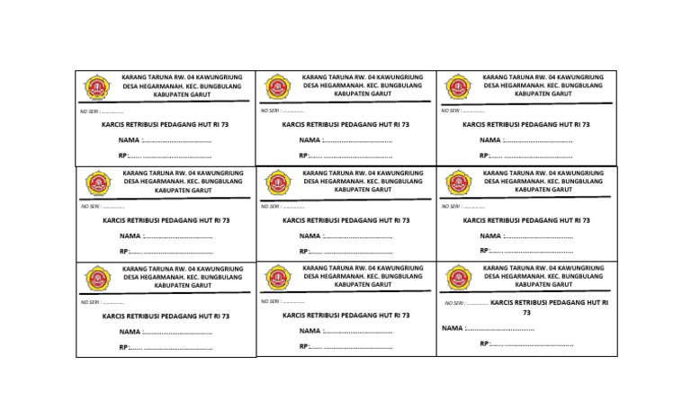 Karcis Retribusi | PDF