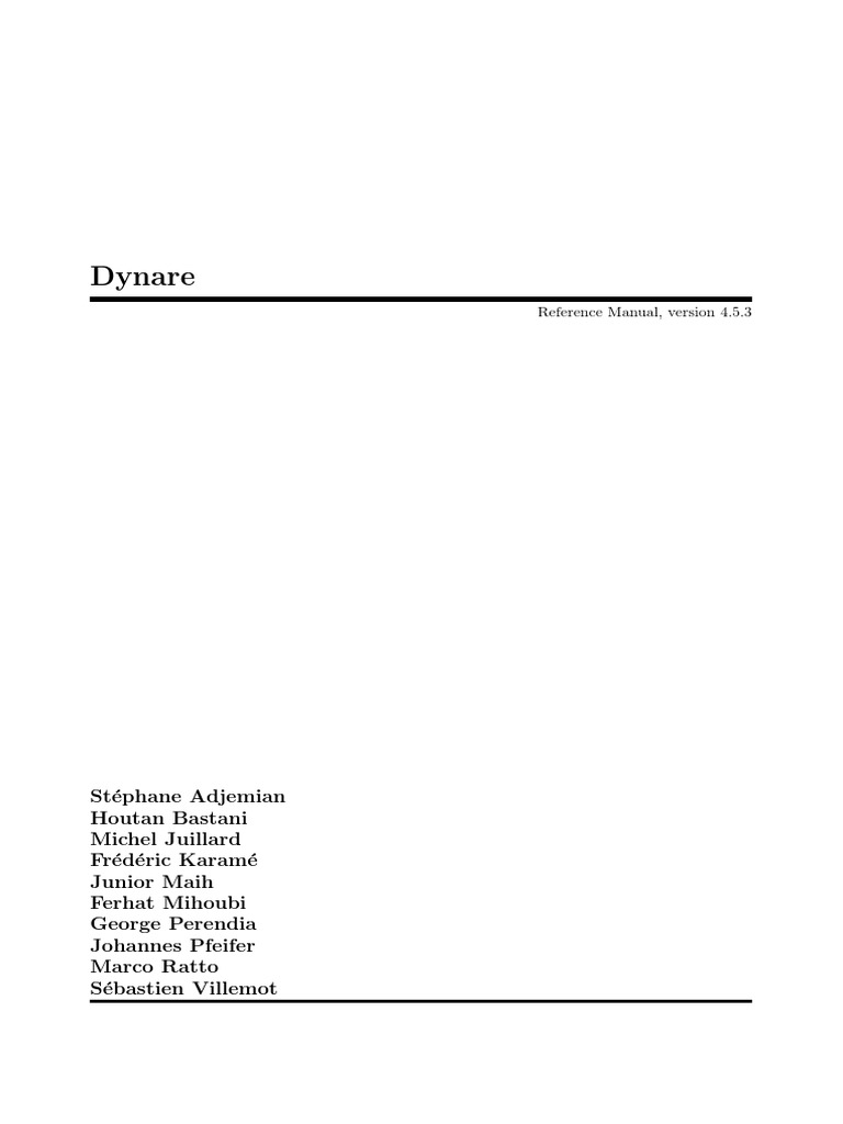 Dynare Reference Manual Version 4 | PDF | Matlab | Installation ...