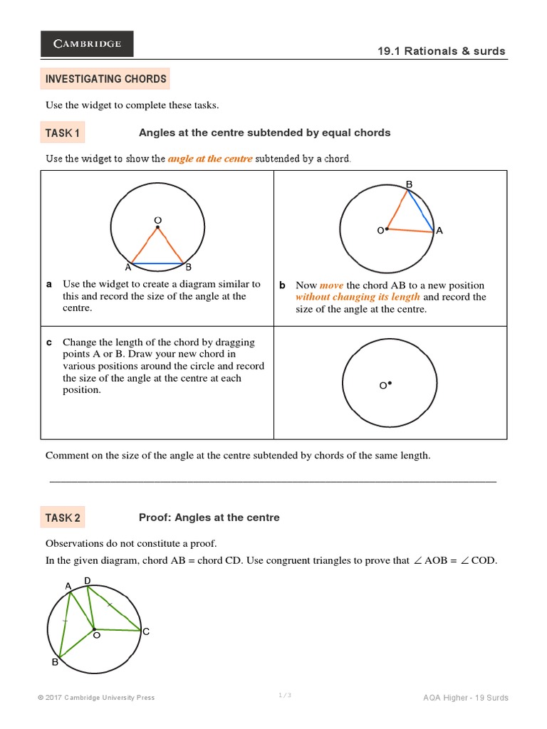 Diagrams For Arcs and Angles | PDF | Perpendicular | Circle