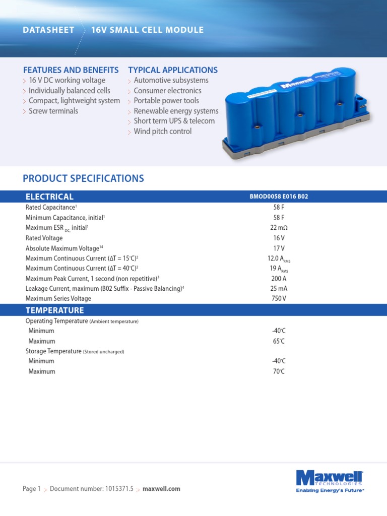 Product Specifications: Features and Benefits Typical Applications ...