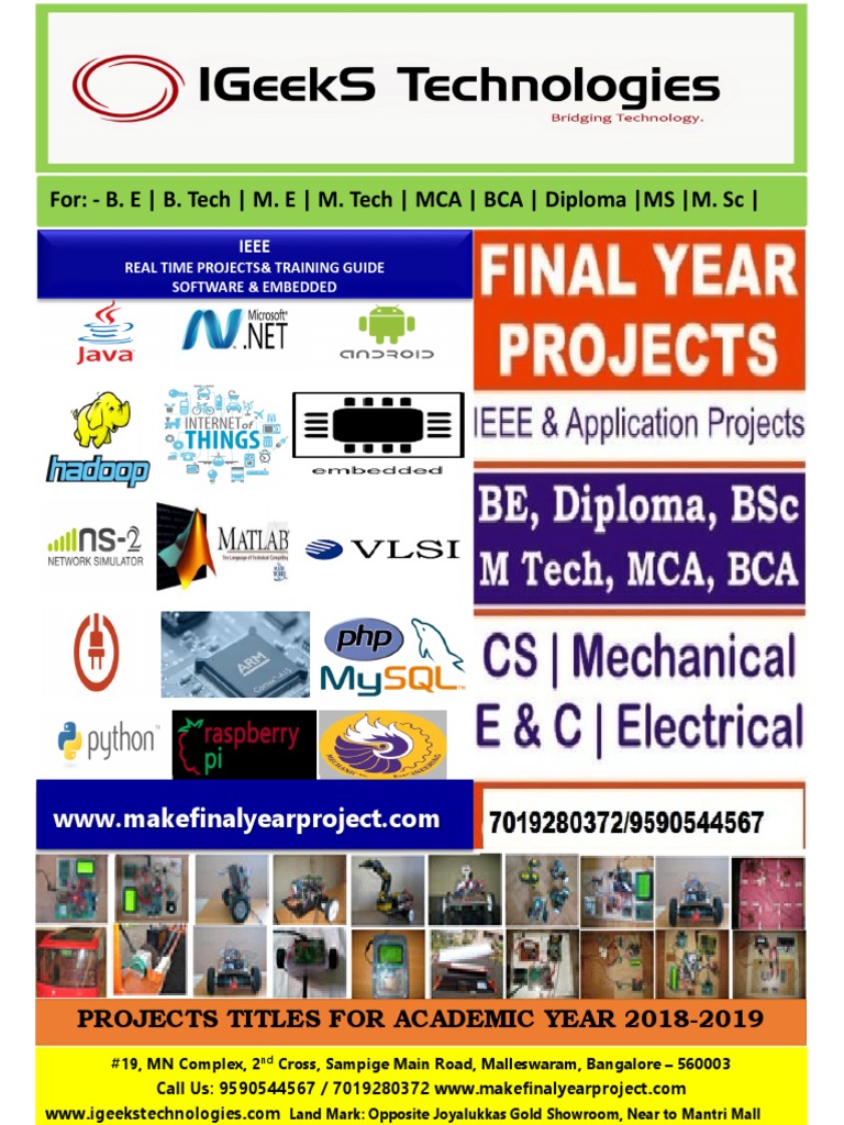 2018-19 Latest Iot CS, Is, Ece Projects Abstracts | PDF | Internet Of ...