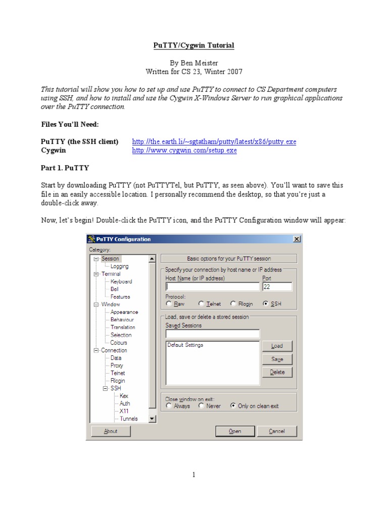 Putty Cygwin Tutorial | PDF | Secure Shell | Command Line Interface