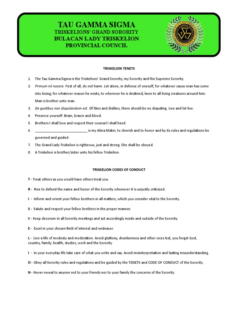 Tenets and Codes | PDF