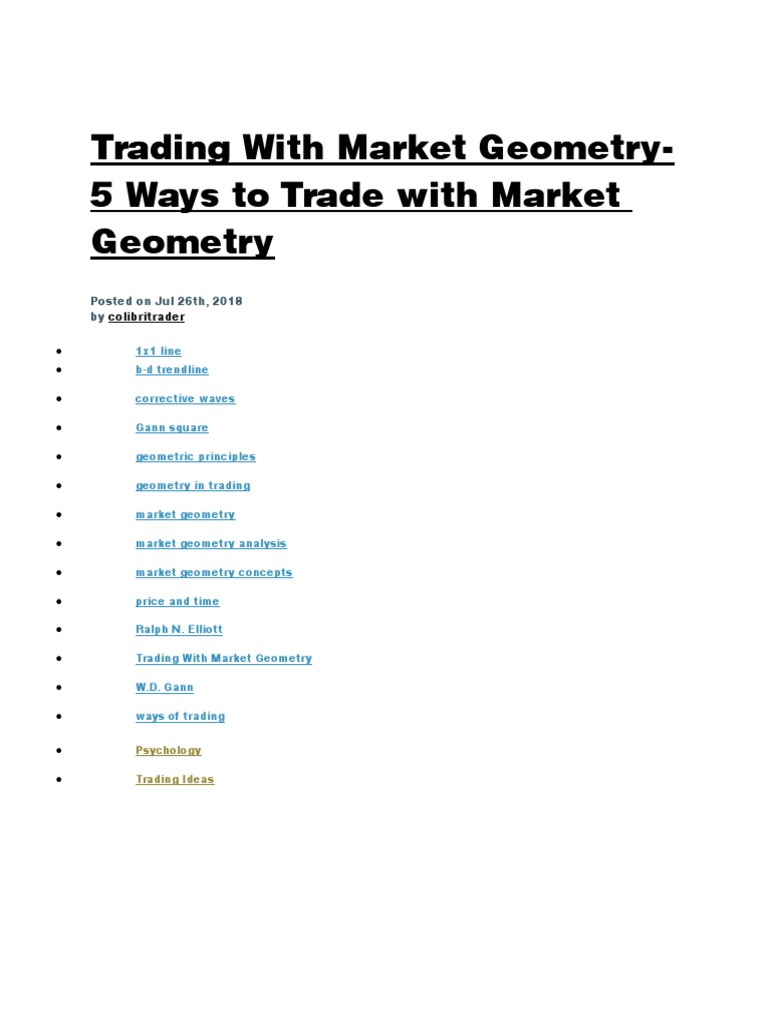 Trading With Market Geometry | PDF | Technical Analysis | Financial Markets