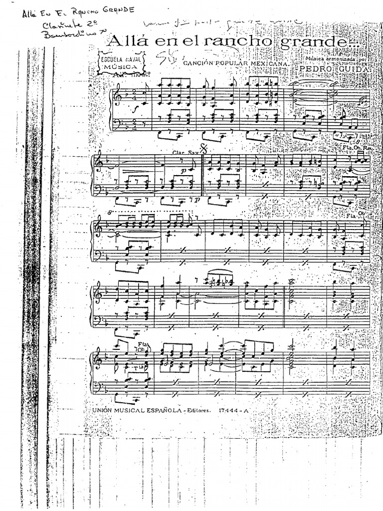 Alla en El Rancho Grande - Cancion Popular Mexicana - Pedro Guida PDF | PDF