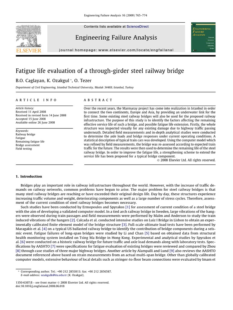 Fatigue Life Evaluation of A Through-Girder Steel Railway Bridge PDF ...