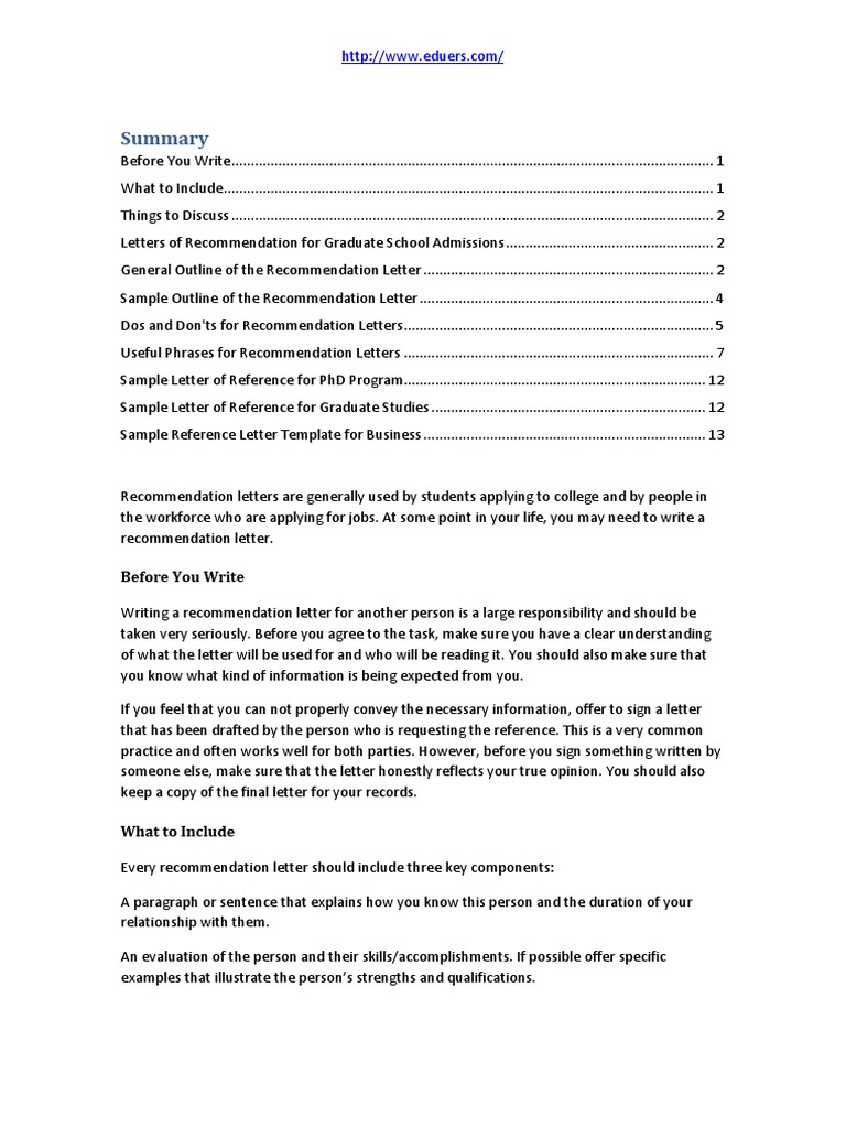 Writing Effective Recommendation Letters | PDF | University And College ...