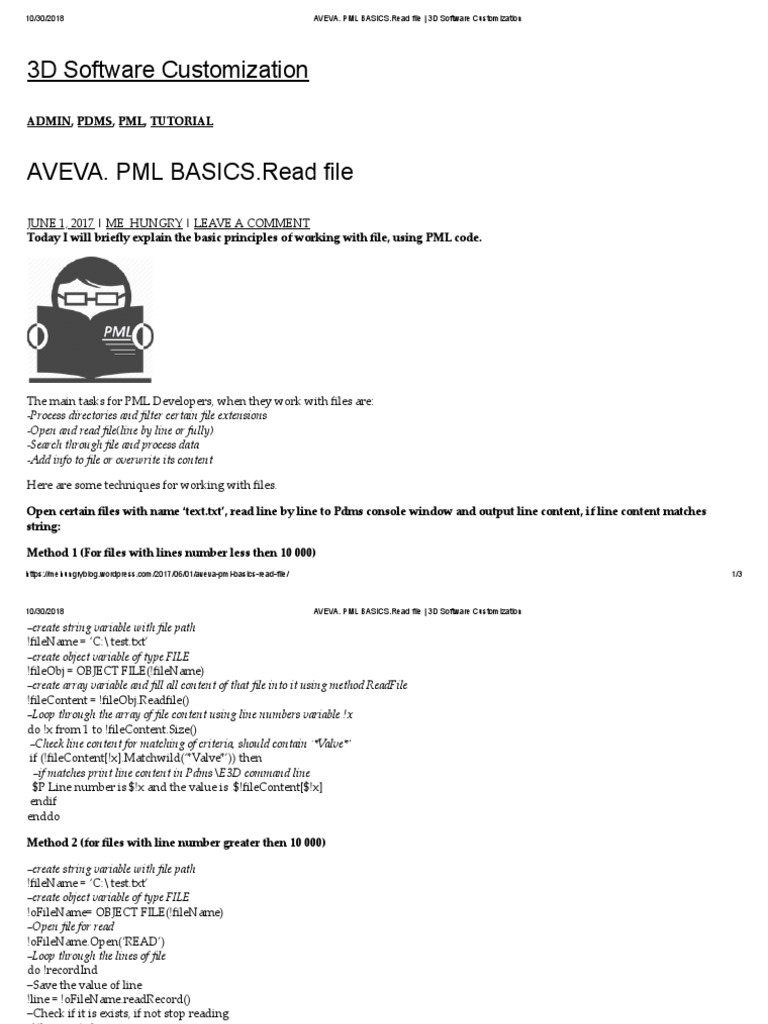 PDMS - Command Syntax | PDF | Filename | Computer File