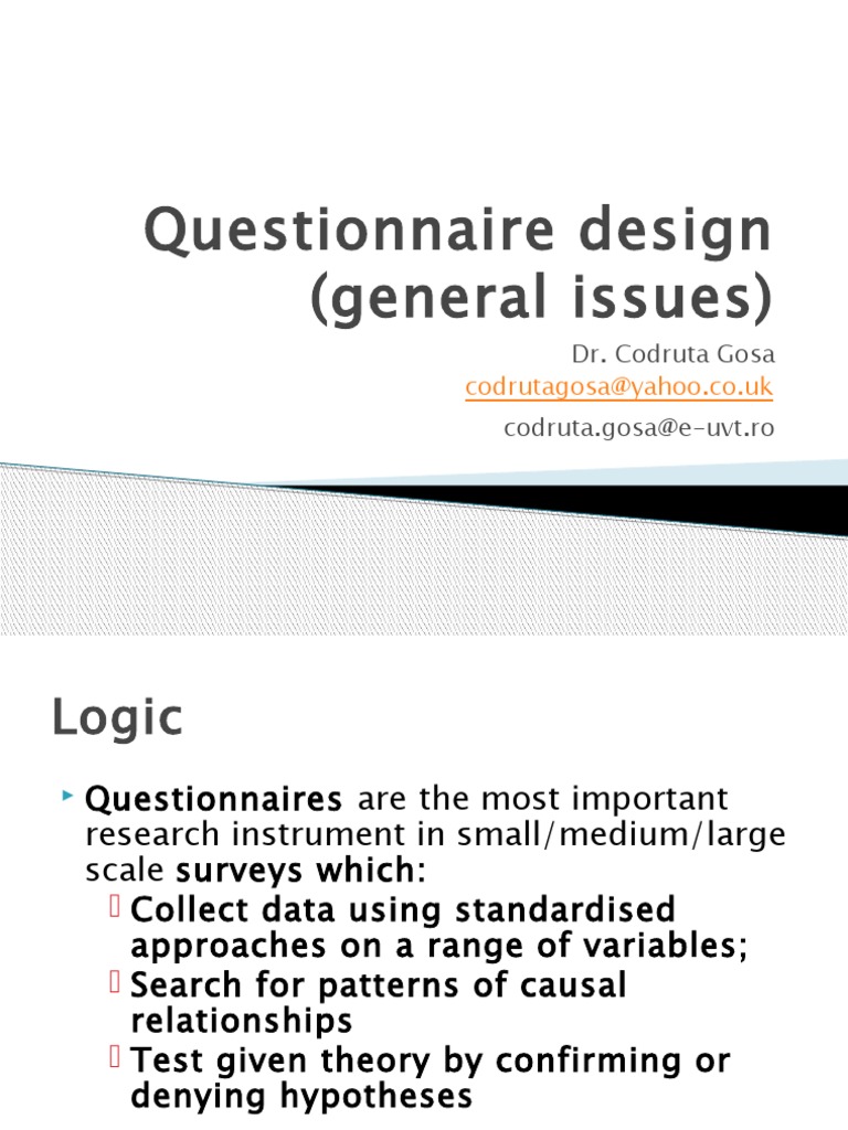 6.questionnaire Design | PDF | Questionnaire | Survey Methodology